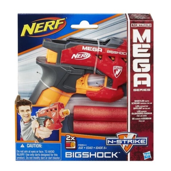 Nerf | Toys | Nerf Nstrike Mega Bigshock Blaster Includes 2 Official Nerf Mega Whistler Darts ...
